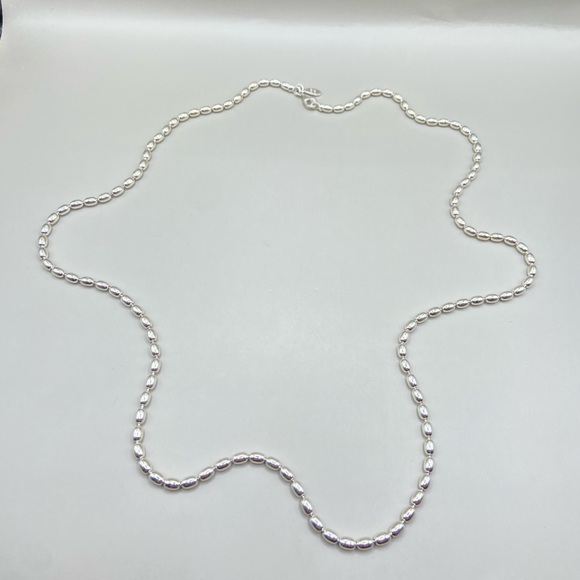 Pandora | Jewelry | Pandora Long Rice Beaded Chain Necklace | Poshmark